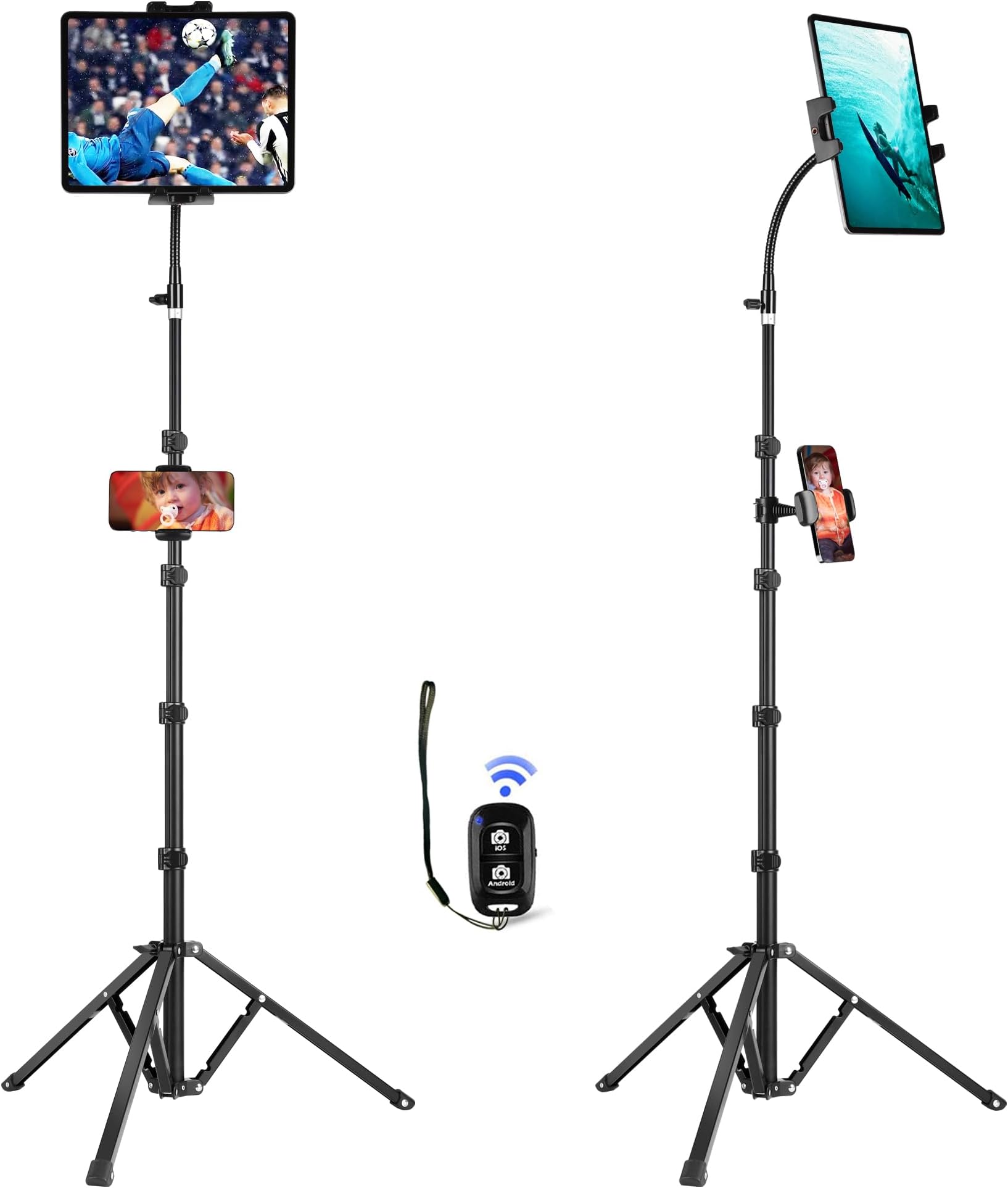 Amazon.com: Heavy Duty Tablet Tripod Stand for iPad, 81" Tall Tripod ...