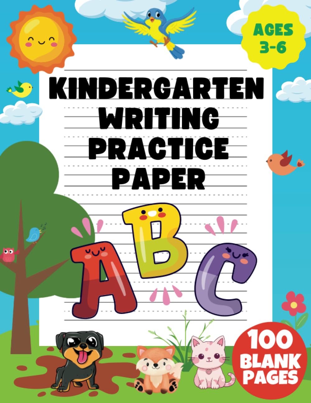 Kindergarten Writing Practice Paper: Children Handwriting Books, Blank ...