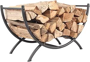 Amazon.co.jp: Wood Burning Rack Steel Firewood Storage Rack Holder ...