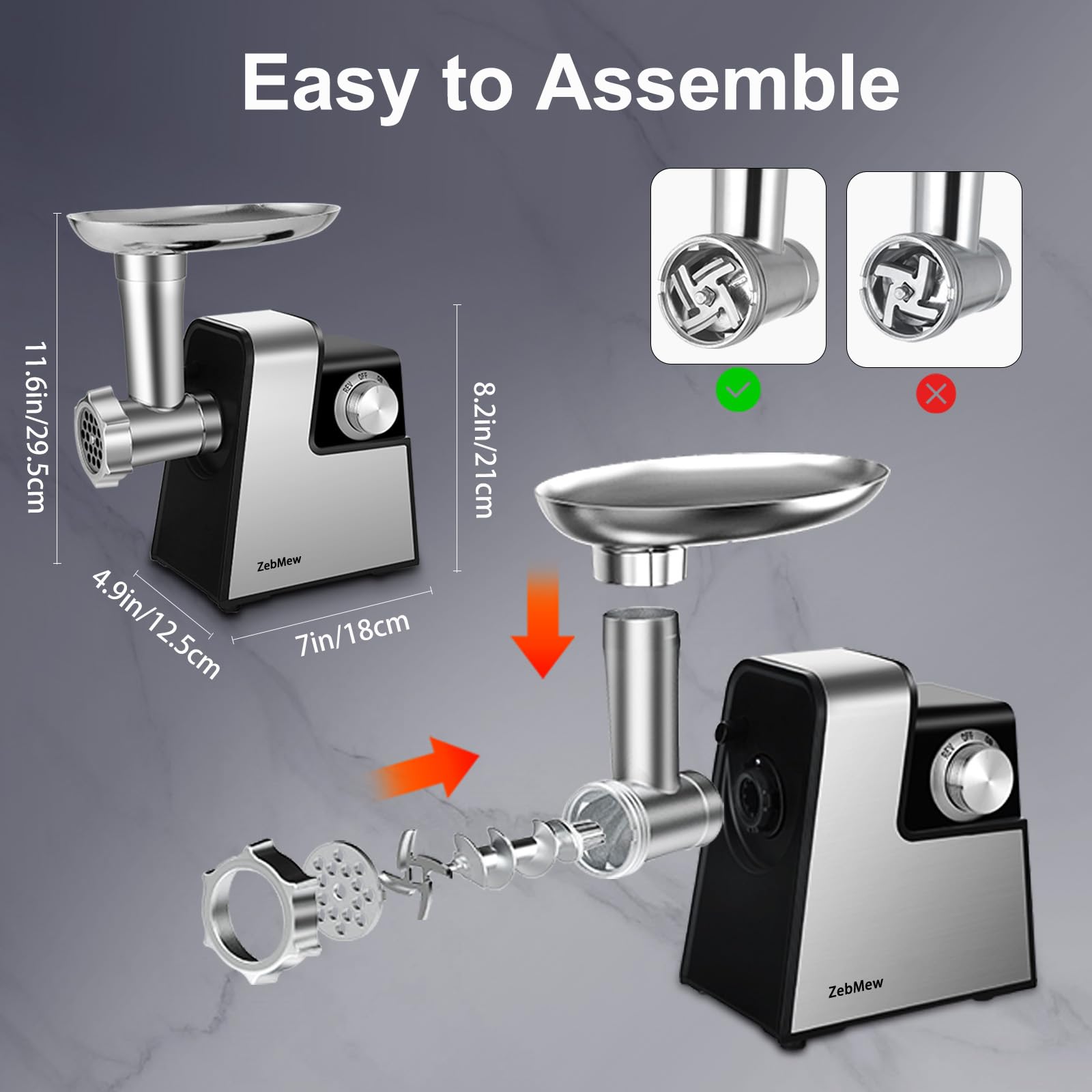 Temu Mini Food Grinder KUUNLESIN Meat Grinder, Electric Meat Grinder ...