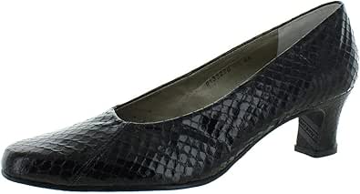 Amazon.com | Mark Lemp Classics Women's Vicki Pump 5 E US Black-Snake ...