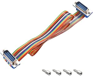 Amazon.com: uxcell IDC Rainbow Wire Flat Ribbon Cable DB15 Male to DB15 ...