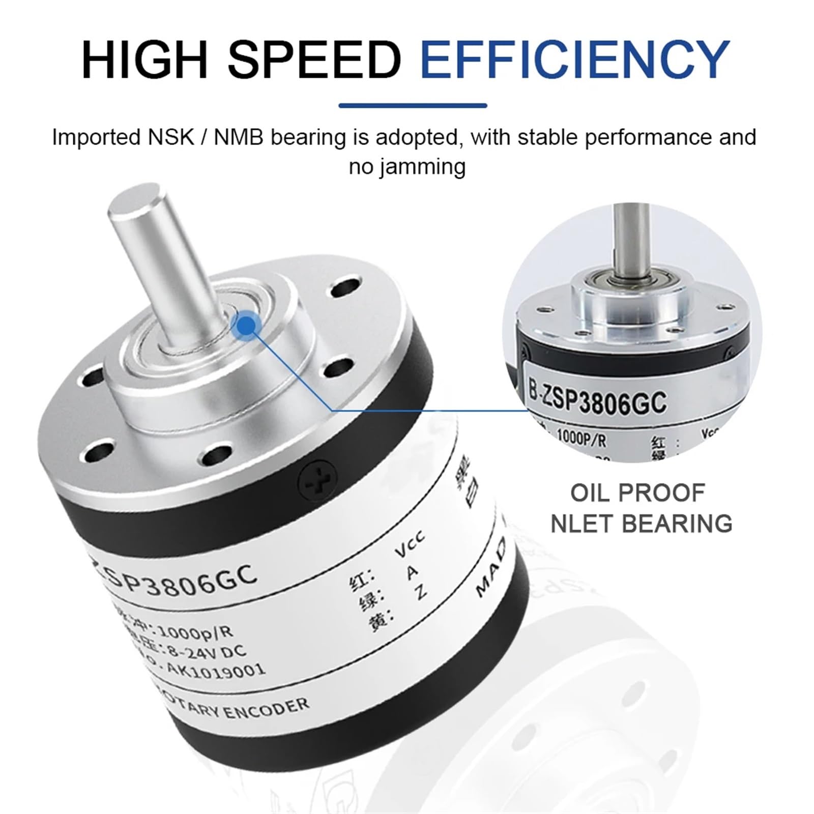 Snapklik.com : RIQVFAEUN 38mm Incremental Rotary Encoder 6mm D Shaft ...