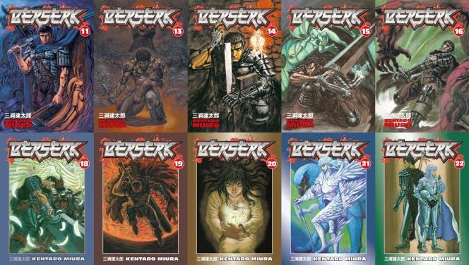Berserk Series Vol 11 13 14 15 16 18 19 20 21 22 Collection 10 Books ...