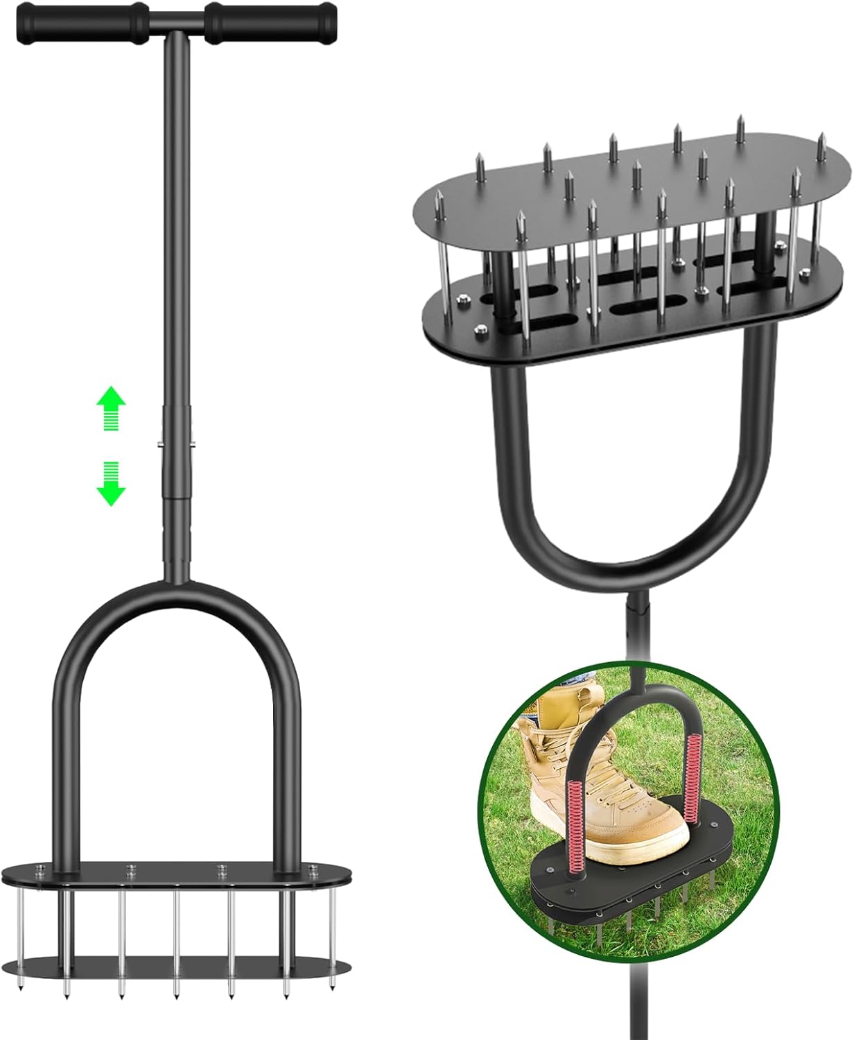 Amazon.com : seasky Lawn Aerator Spike Metal Manual Dethatching Lawn ...