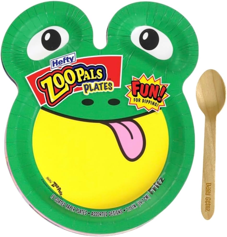 Amazon.com: Daily Gemz Zoo Pal Plates, 15 Count Bundle with Hefty ...