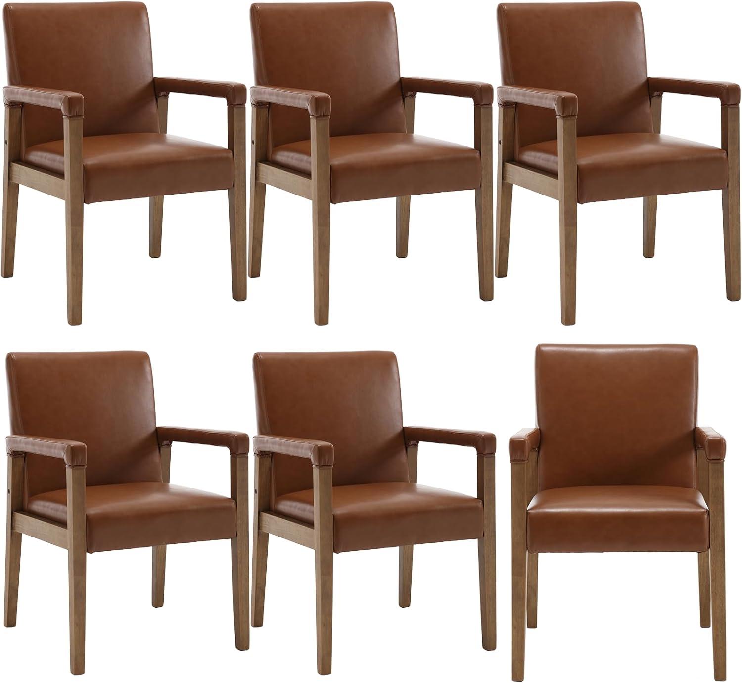 Amazon.com - Kmax Modern Dining Chairs Set of 6 Faux Leather Kitchen ...