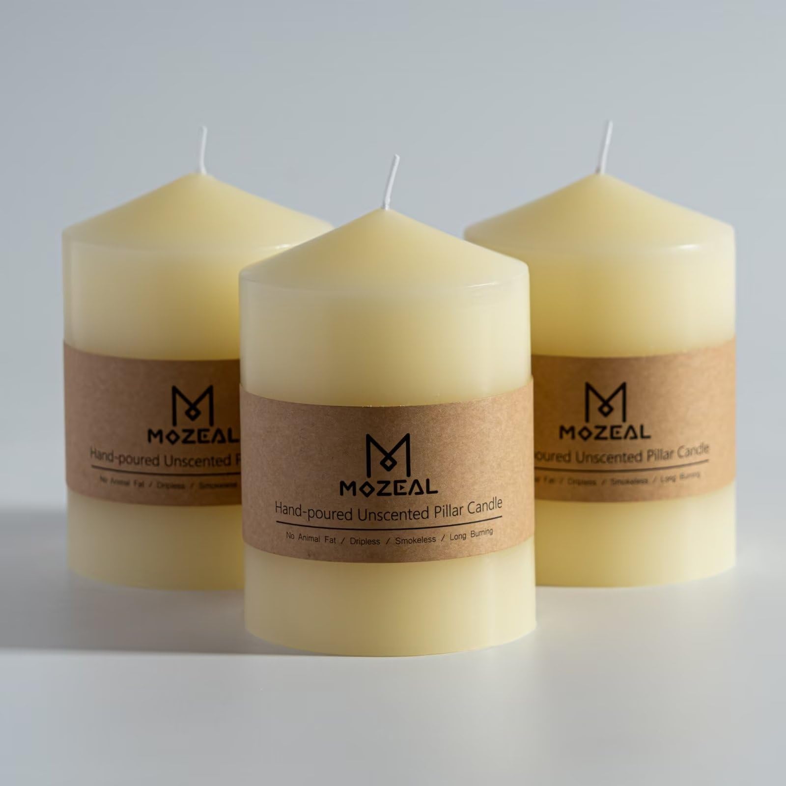 Amazon.com: BOLSIUS 6 Ivory Pillar Candles Bulk - 3x3 Inches Candle Set ...