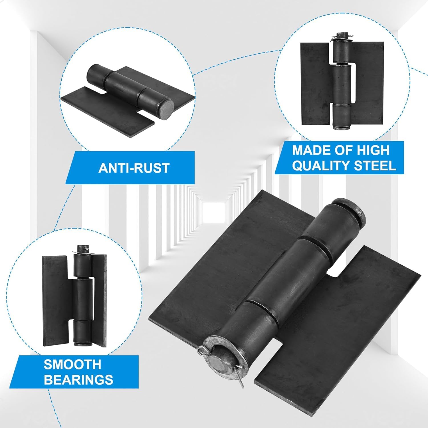 Snapklik.com : Weld On Hinges Extra Heavy Duty 4.4" X 4" Weldable Metal ...