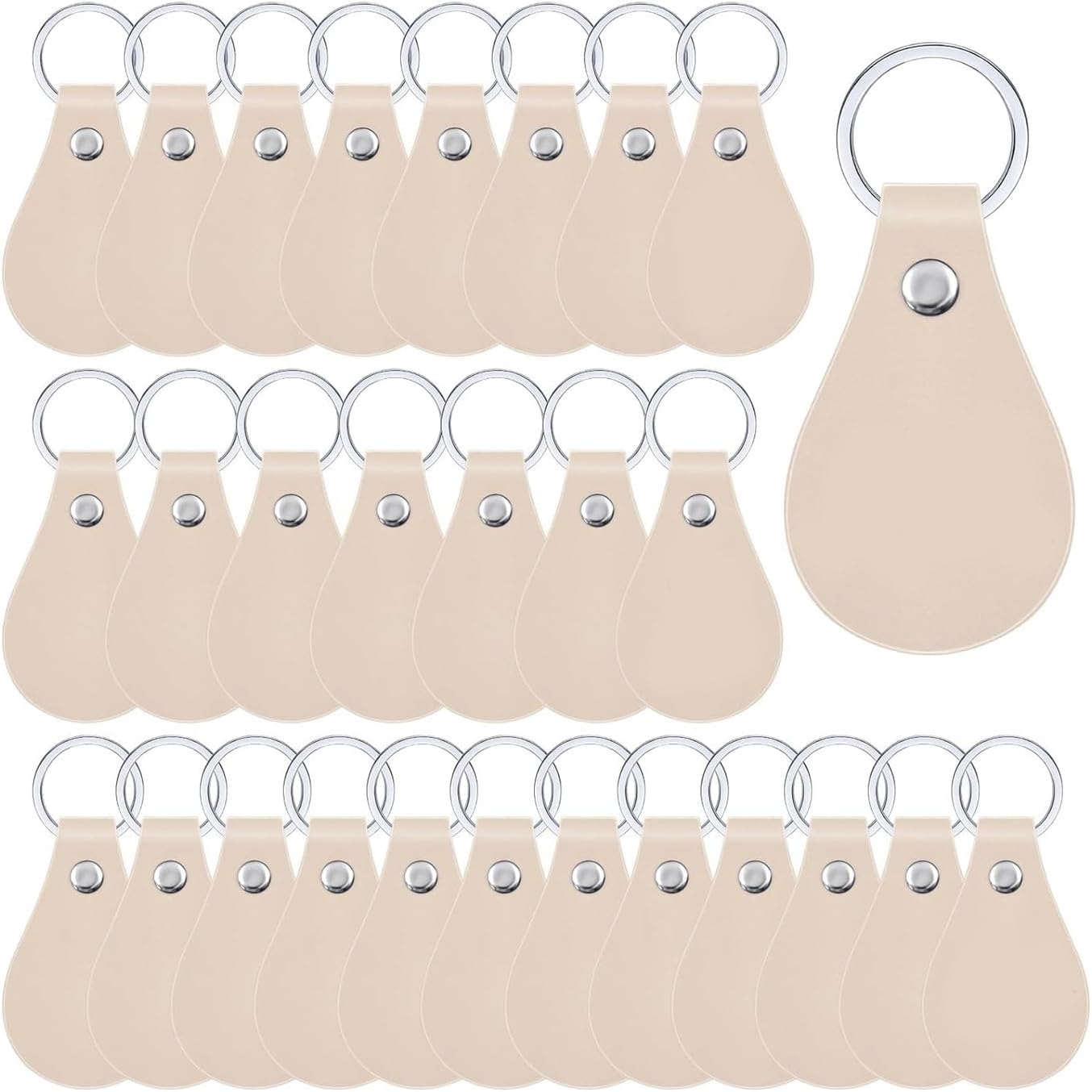 NISHZHU 30 Piece Leather Key Fob Kit for DIY PU Leather Key Fobs Blanks ...