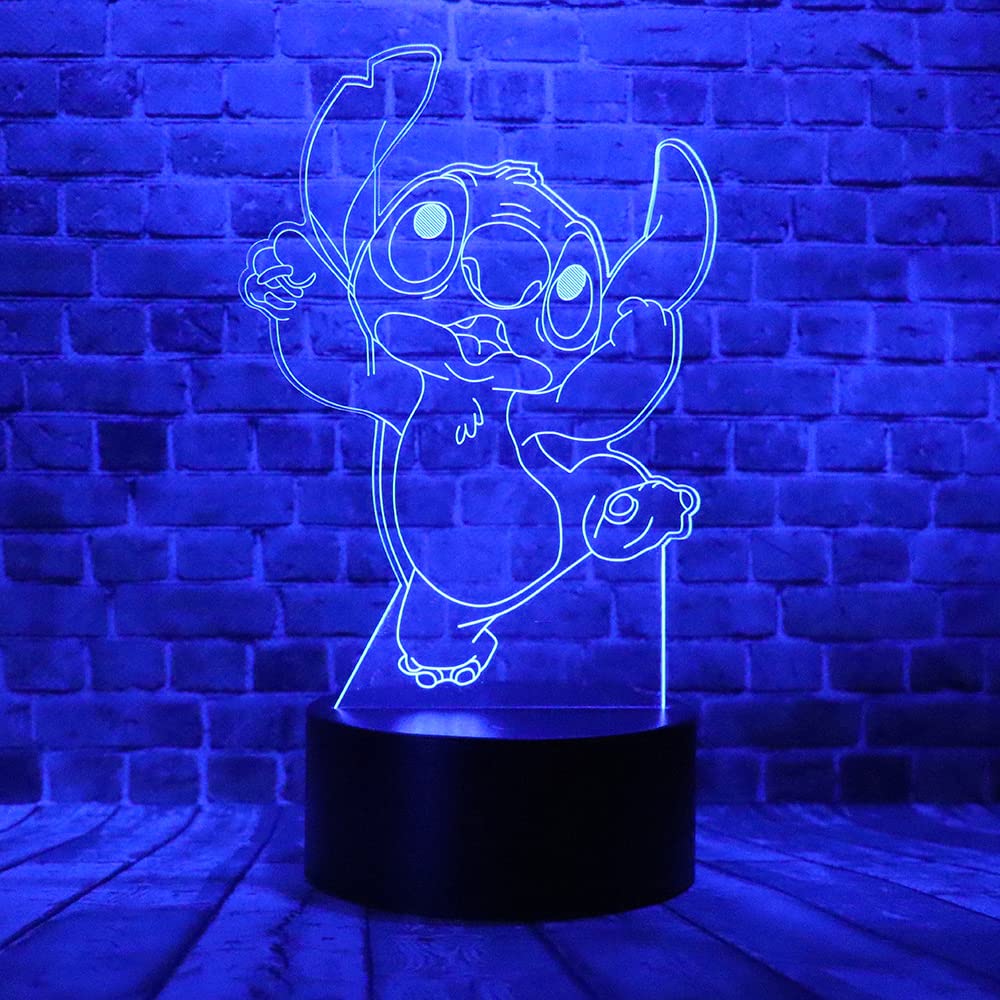 Cute Kawaii Stitch Lilo and Stitch Anime Character 3D LED Optical ...