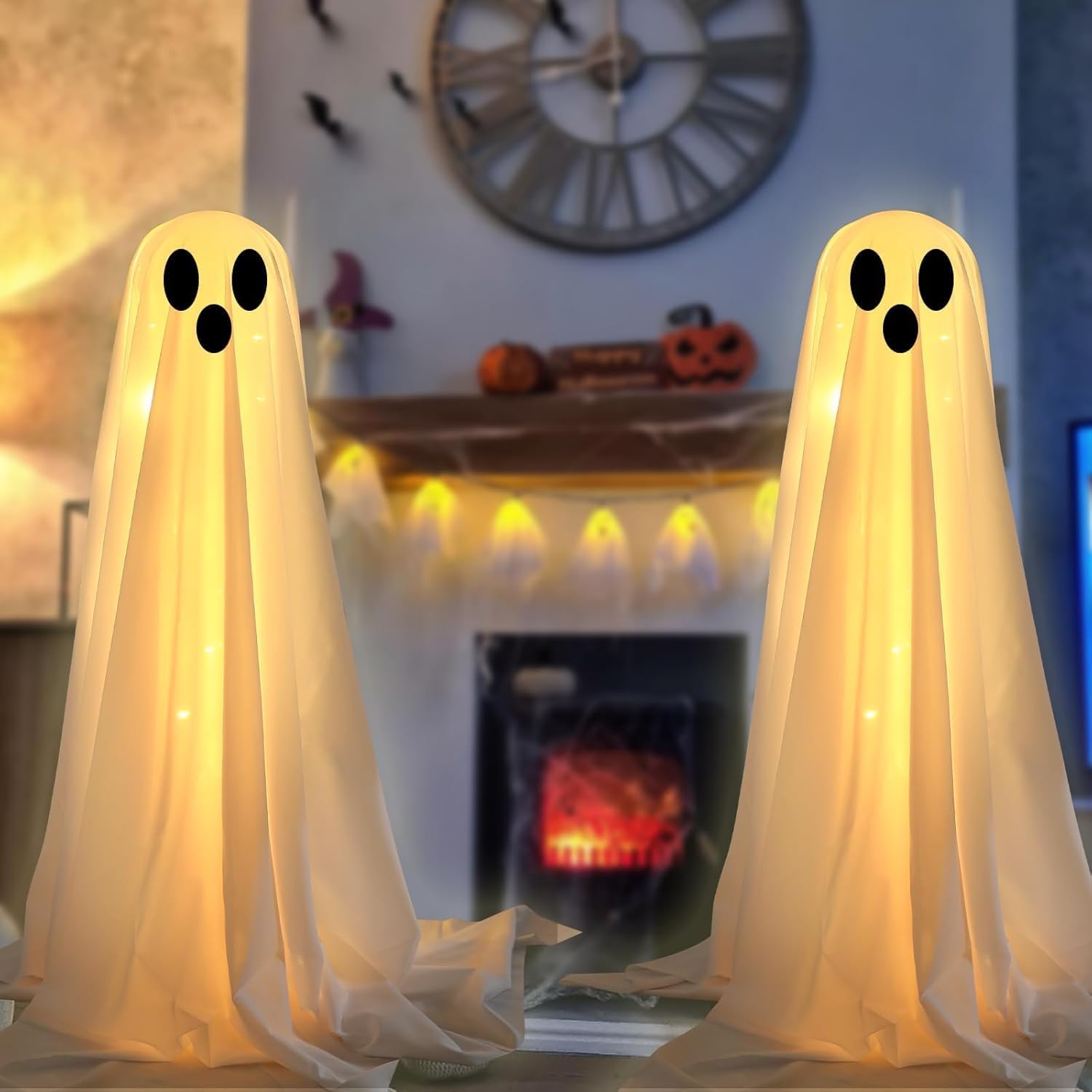 Amazon.com: Halloween Decorations Outdoor, DIY 2Pcs Large Lighted White ...