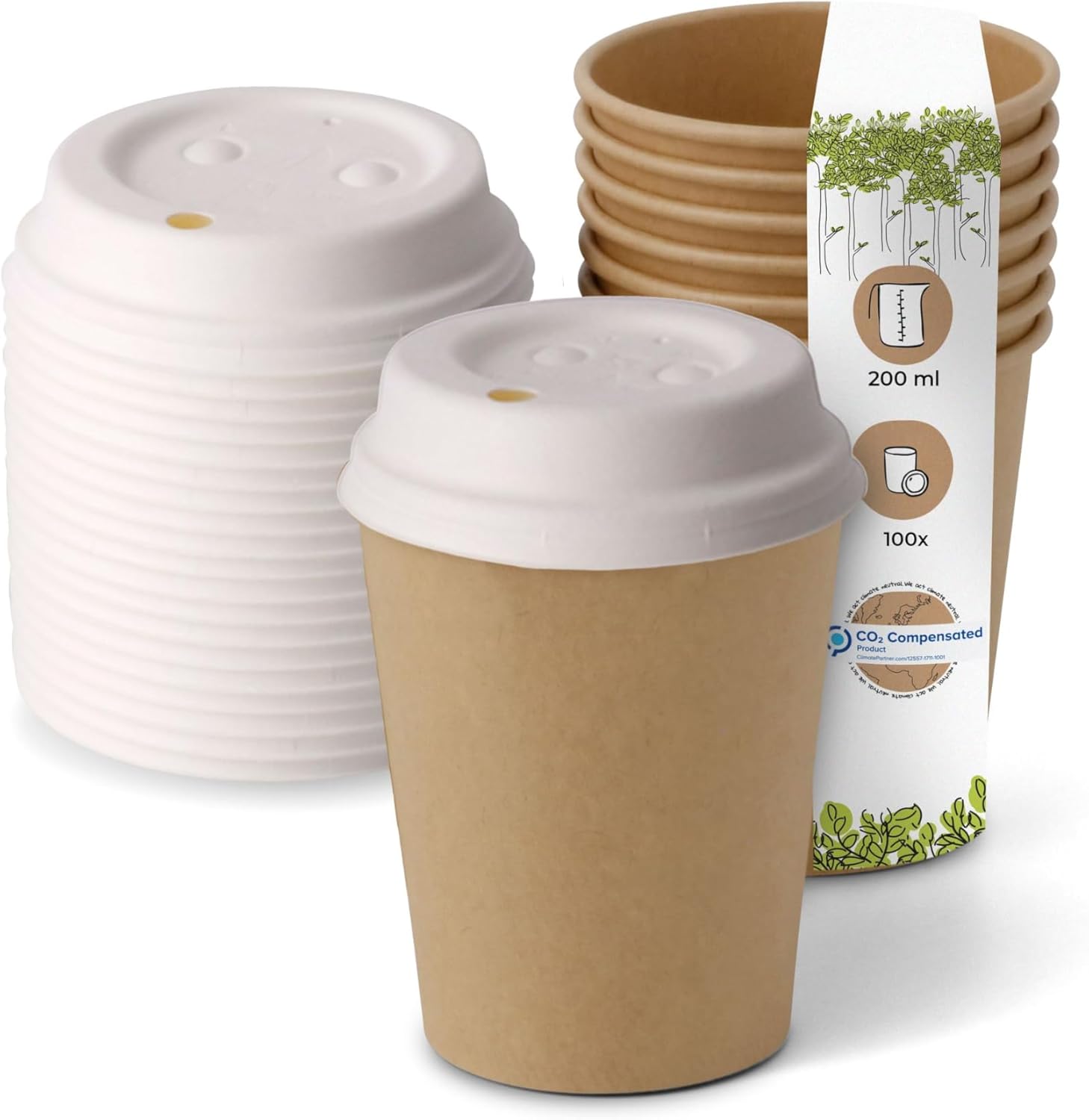 Amazon.com: BIOZOYG Biodegradable disposable cups with paper lid I ...