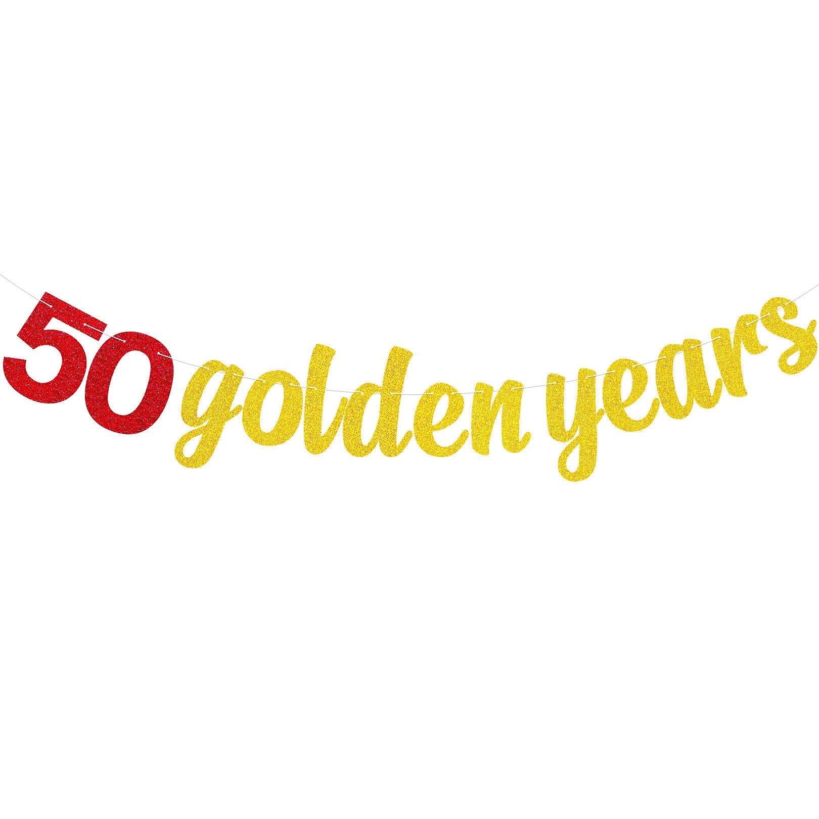 Buy Festiko 50 Golden Years Banner - Happy 50th Birthday Banner Party ...