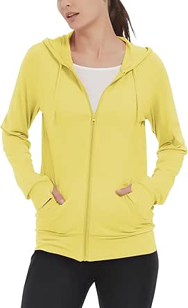 LETAOTAO Womens' Lightweight Zip Up Hoodies Stretch Thin Summer Jackets ...
