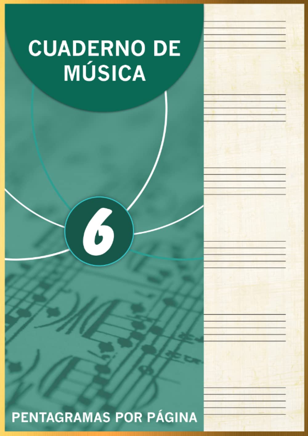 Buy Cuaderno De Música 6 Pentagramas Por Página: Cuaderno Pentagramado ...