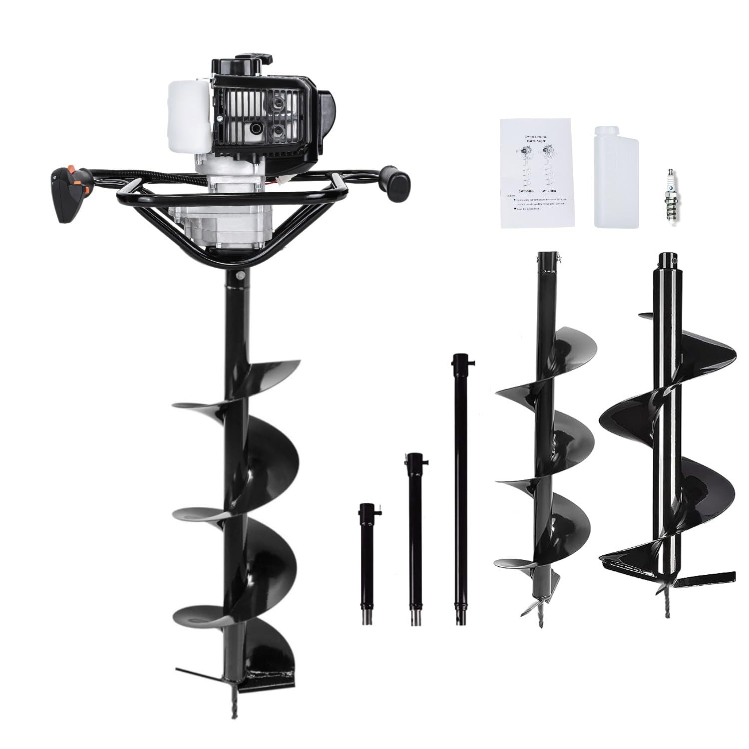 Snapklik.com : Post Hole Digger, 52cc 1800W Gas Powered Earth Auger ...