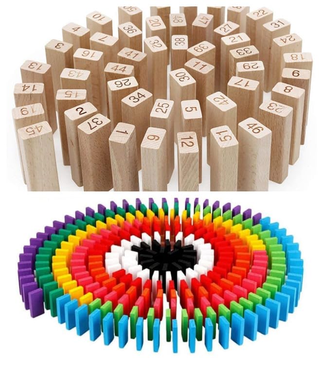 GD TOYS Good to dream Rainbow Kids Numbered Stacking and Dominos ...