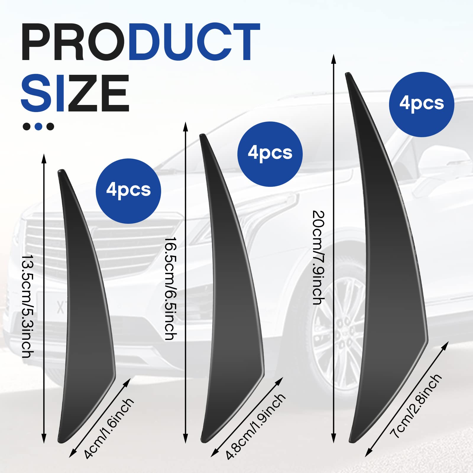 Snapklik.com : Tallew 12 Pcs Universal Car Spoiler Canards Kit Front ...