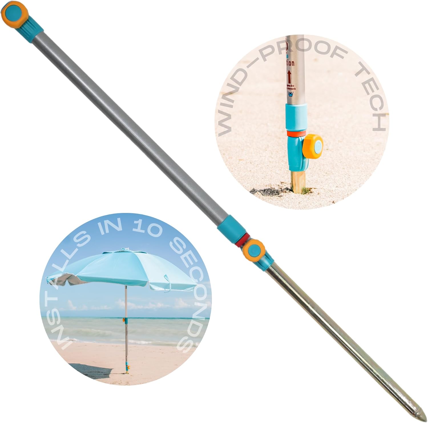 Amazon.com : Handy Beach Umbrella Sand Anchor - 1.1inch Diameter - Easy ...