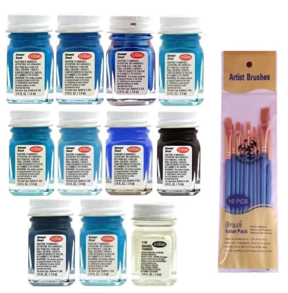 Amazon.com: Make Your Day Blue Enamel Paint Variety, Blue, Dark Blue ...