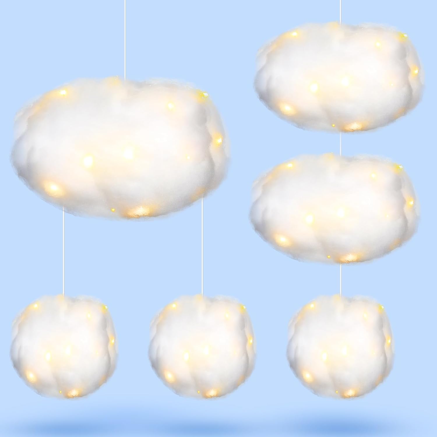 Amazon.com: Tatuo 6 Pcs LED Artificial Cloud Props Imitation 3D Cloud ...