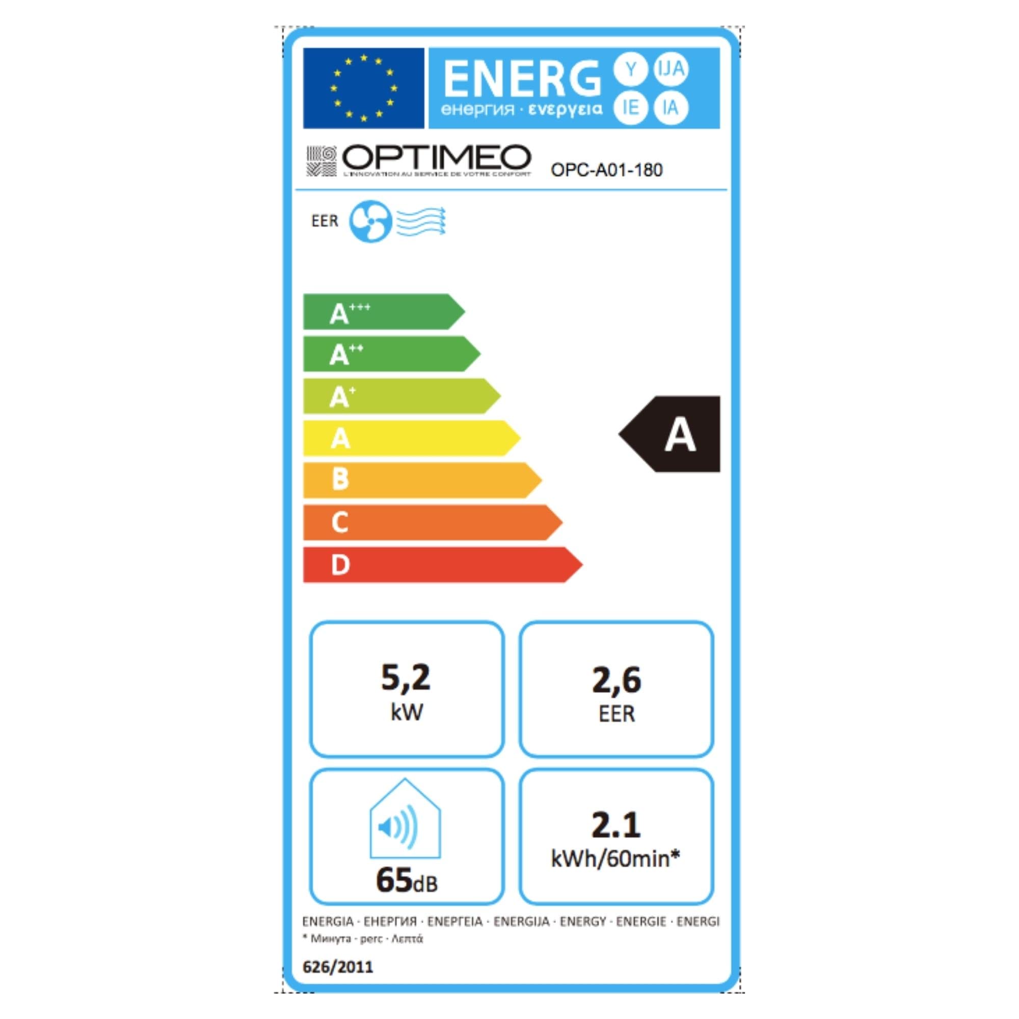 OPTIMEO OPC-A01-160HP Climatiseur mobile réversible 4700W/16000BTU ...