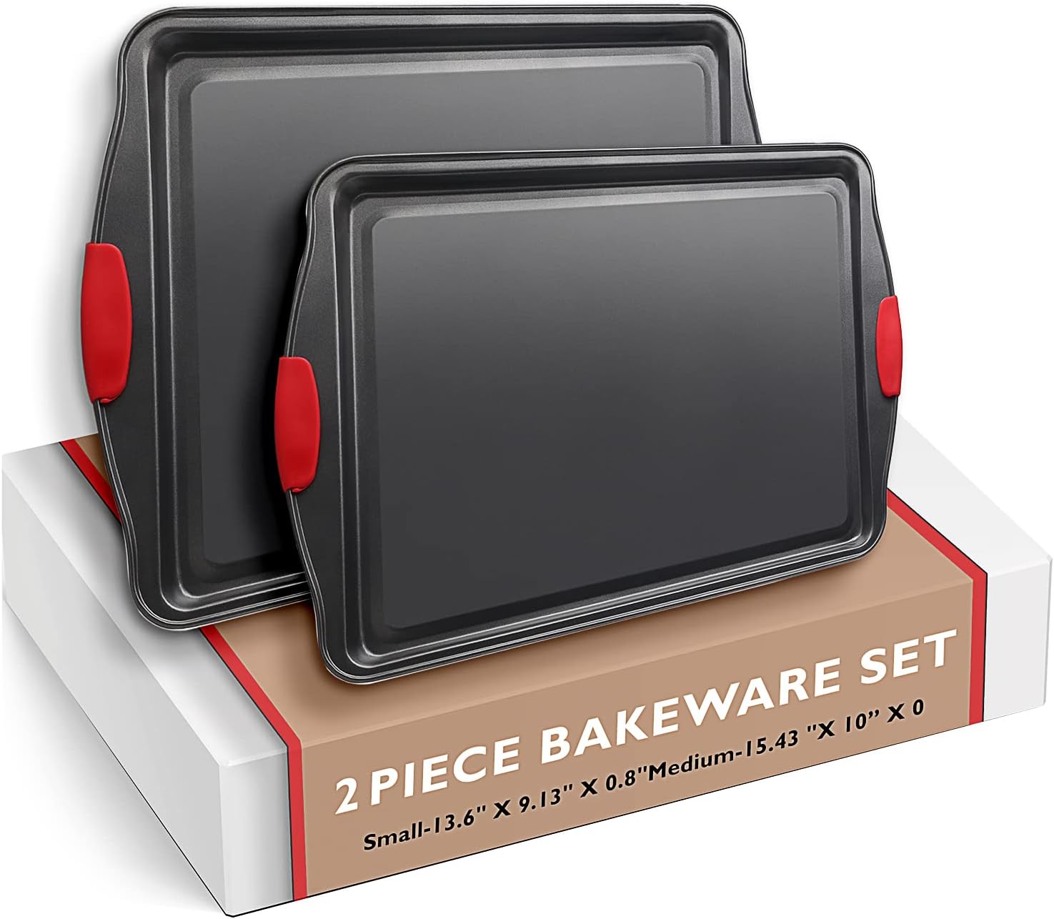 Amazon.com: Baking Sheet Set, 2-Piece Cookie Sheet Set with Silicone ...