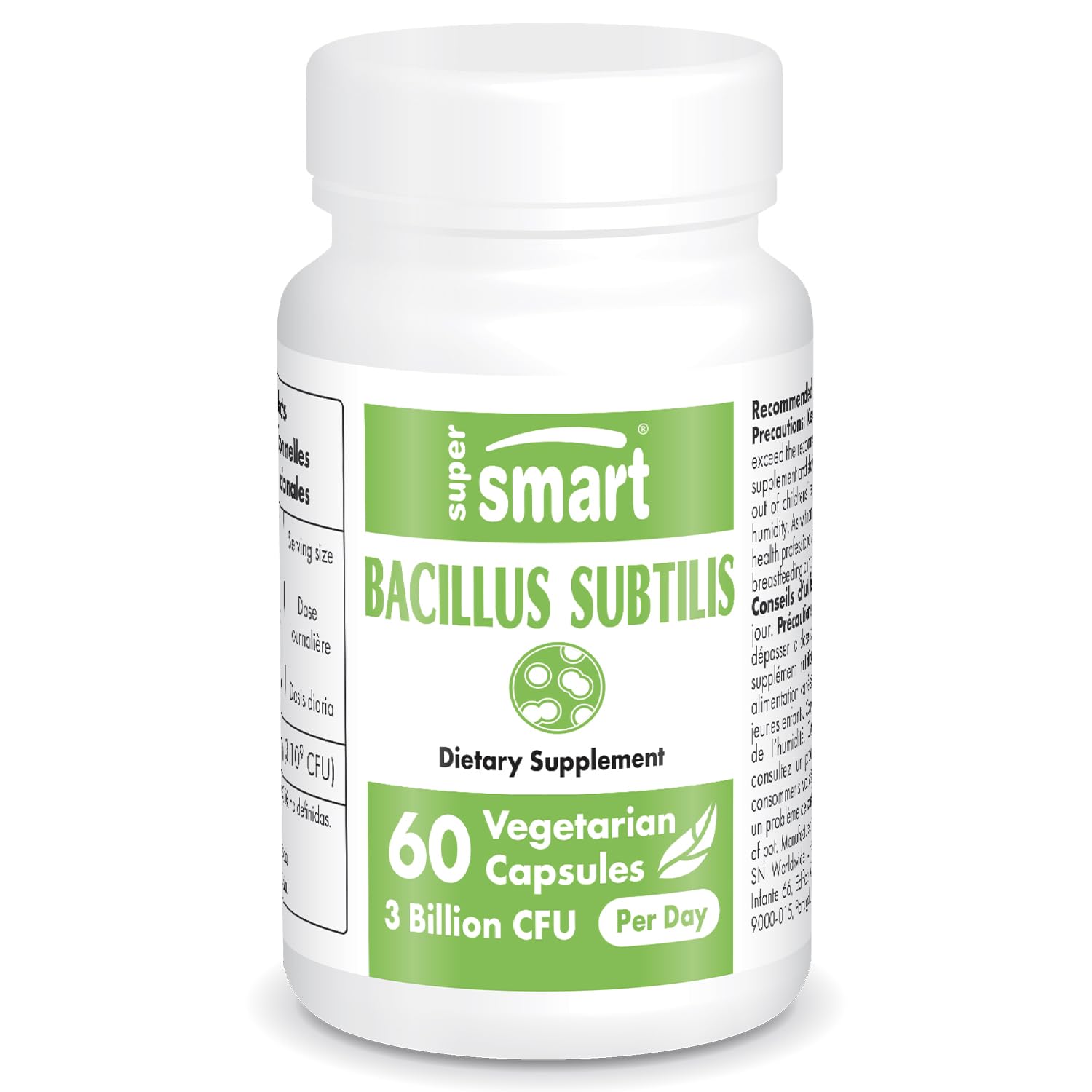 Supersmart - Bacillus Subtilis 3 Billion CFU Per Day - Probiotic Strain ...