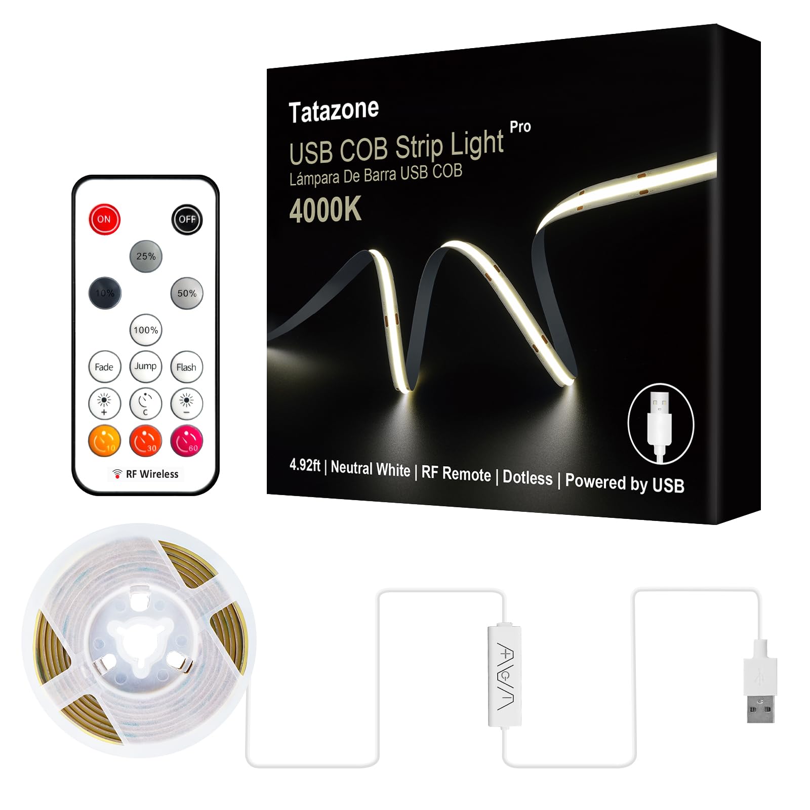 Snapklik.com : Tatazone 5V USB COB Led Strip Light