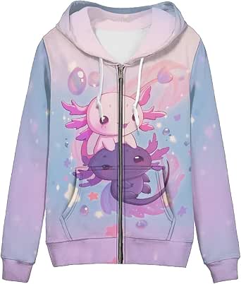 Amazon.com: WELLFLYHOM Axolotl Jackets for Women Bubble Full Zip Up ...