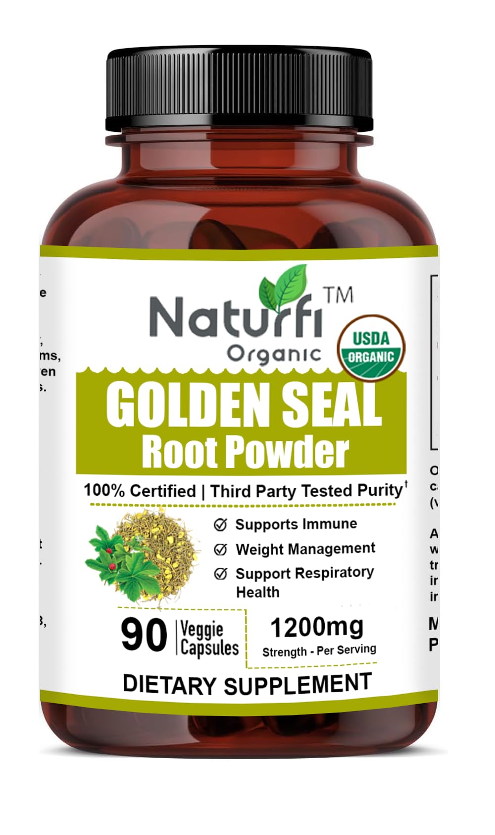 Amazon.com: Naturfi Organic - Goldenseal Root Capsules, 90 Capsules ...
