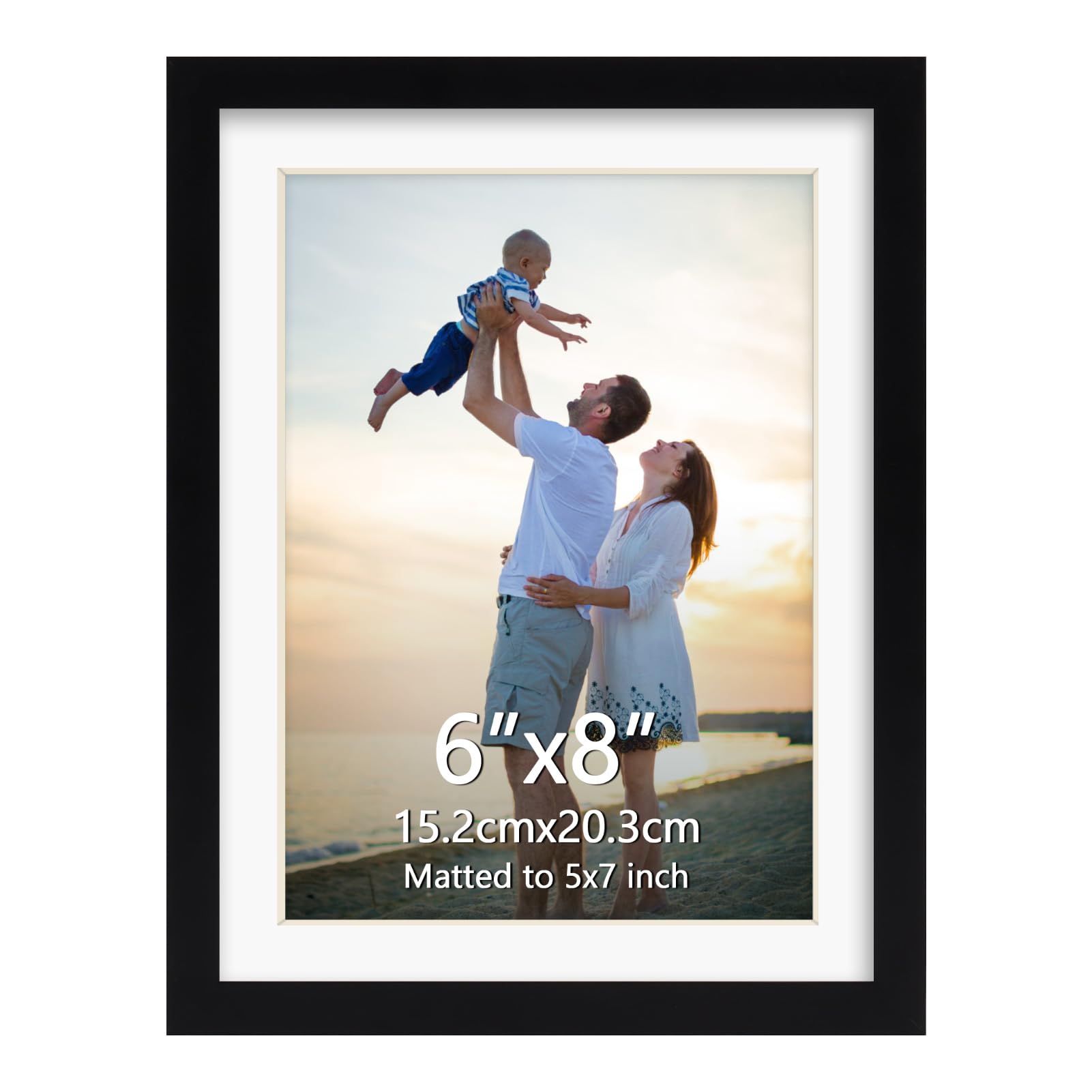 Amazon.com - Hoikwo 6x8 Black Picture Frame, Display Pictures 5x7 with ...