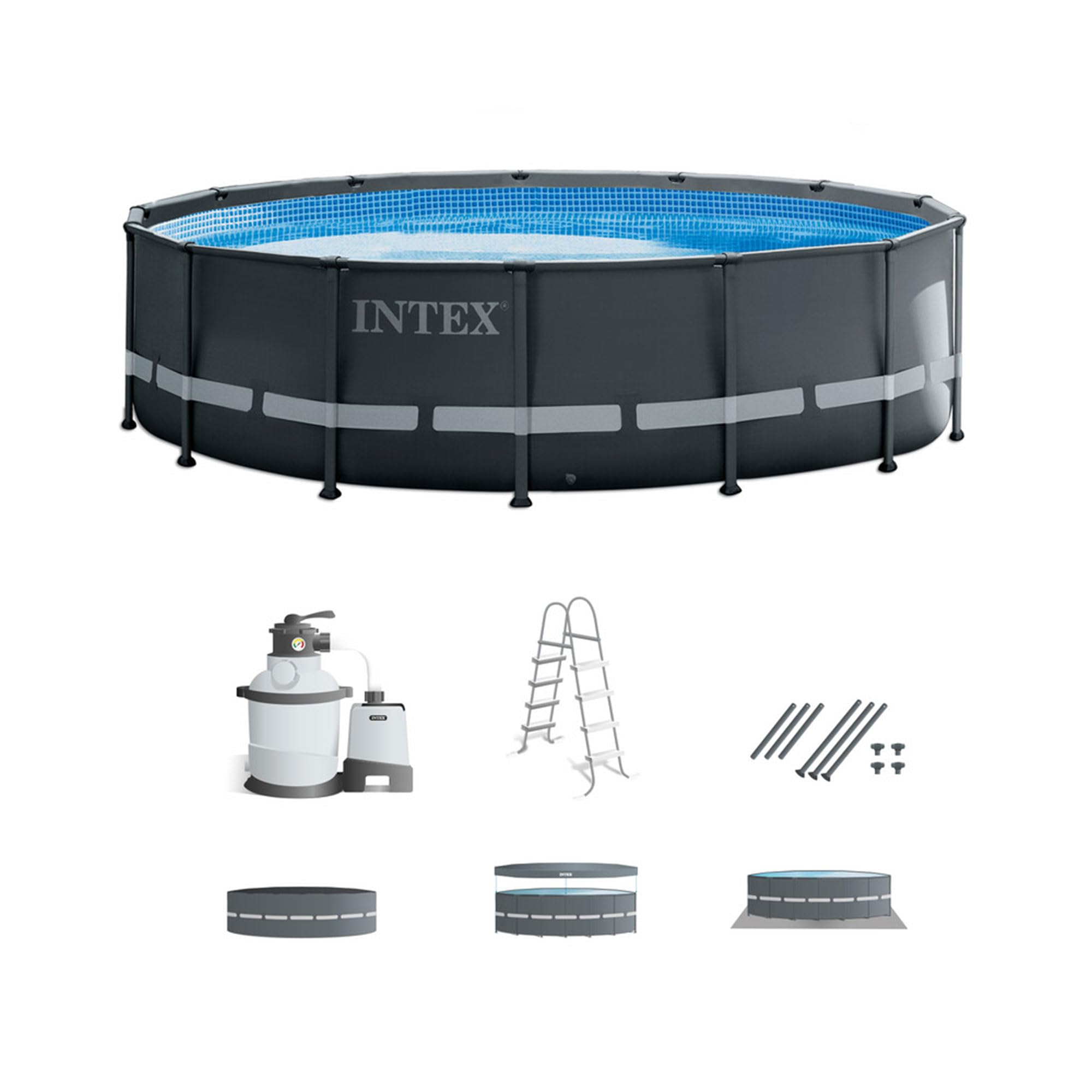 Amazon.com: INTEX Above-Ground Swimming Pool Set, Ultra XTR 14ft x 42in ...