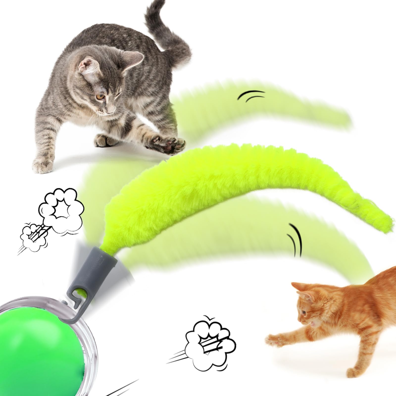 Snapklik.com : BOXOB 5 Pcs Cat Ball Toy Replacement Tails, Interactive ...