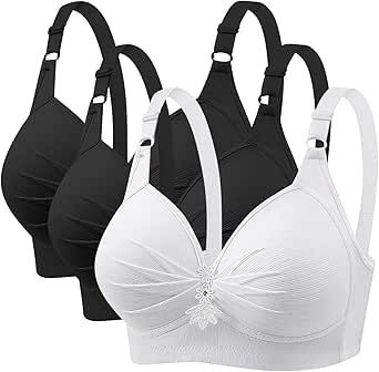 Amazon.com: Paquete de 3 brasieres para mujer, sin varillas, brasier ...