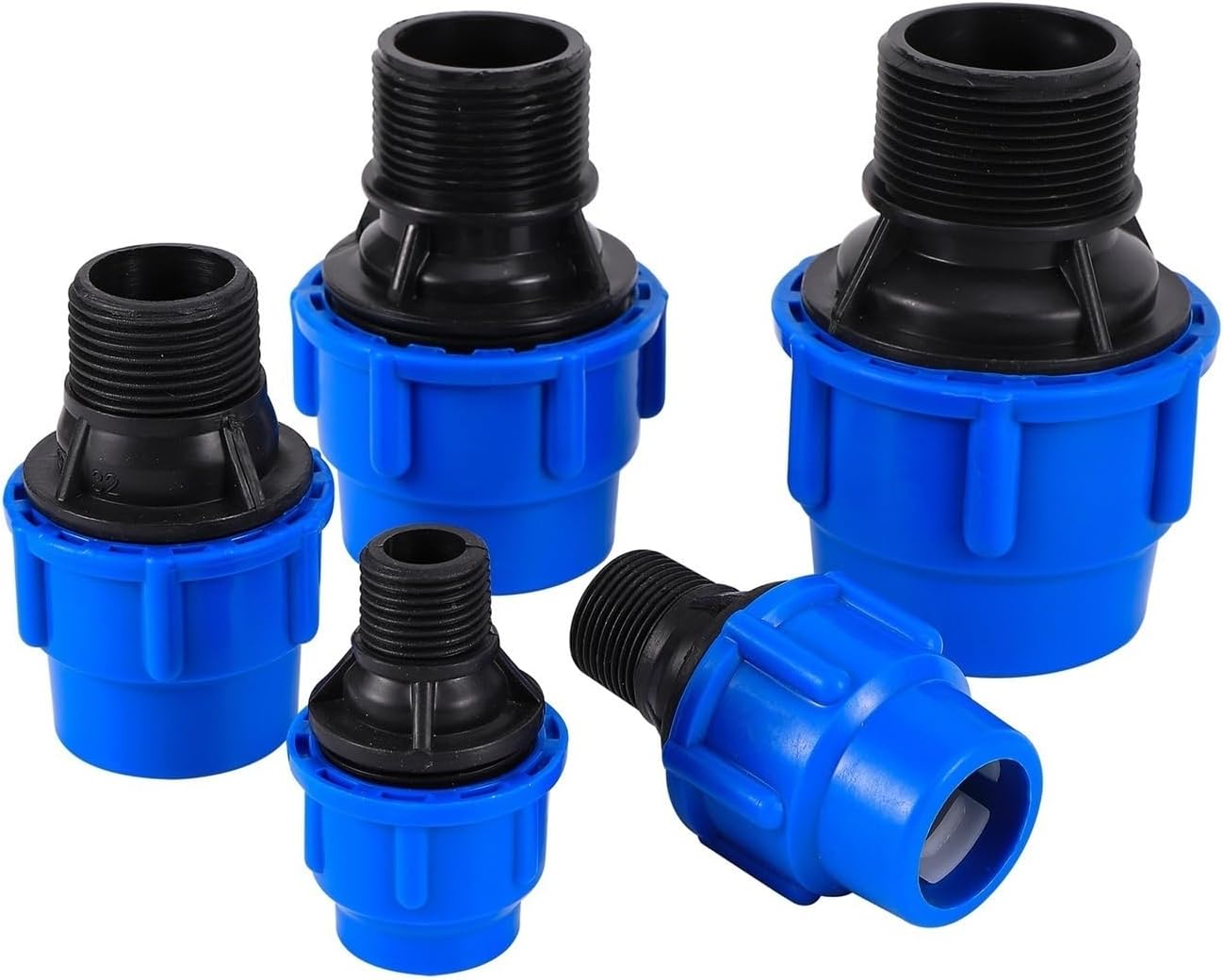 Amazon.com : OLOONG Garden Home PE PVC Pipe Adapter 1/2" 3/4" 1" 1.2" 1 ...