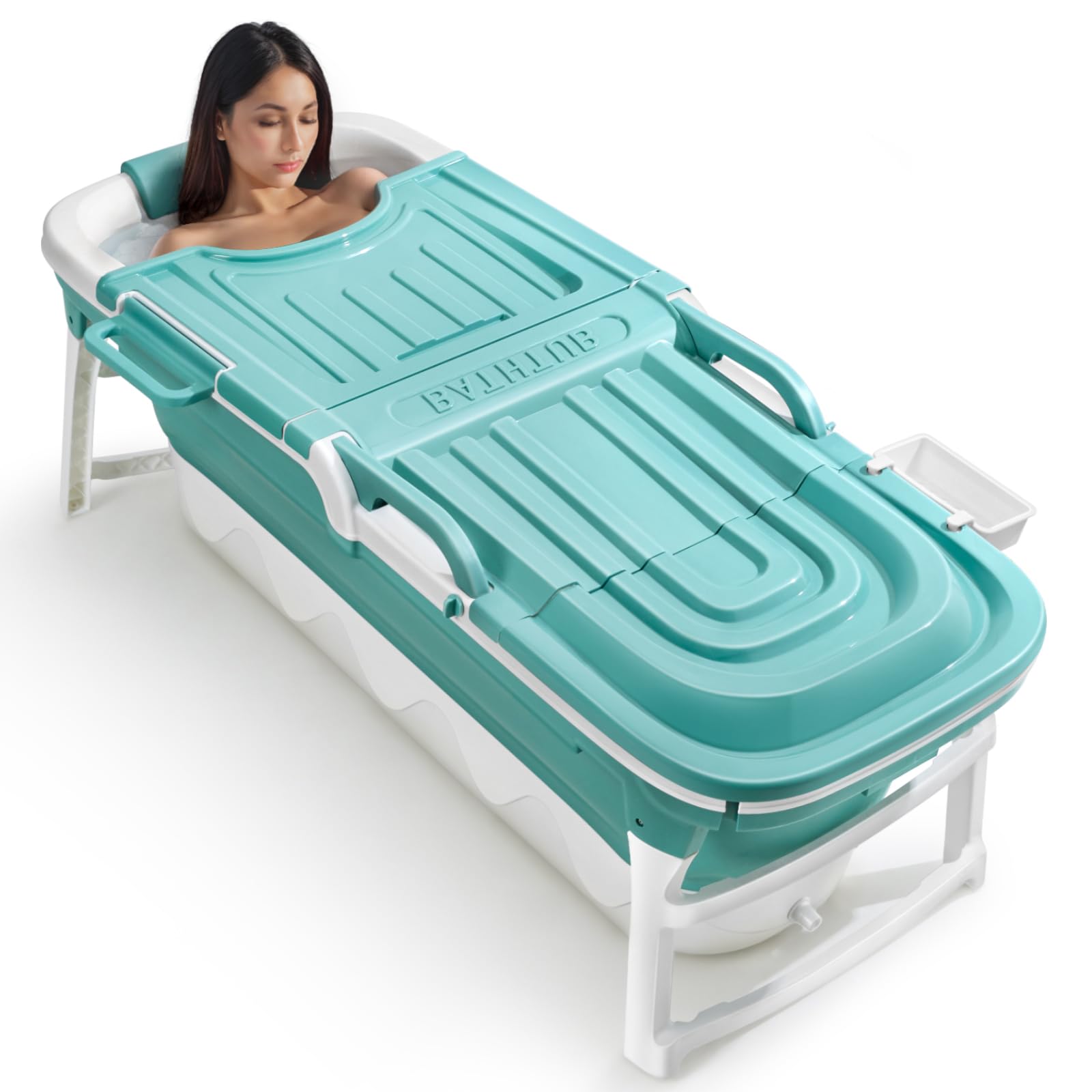 Warmiehomy 152 x 62 x 54cm Foldable Bathtub Adults, Portable Folding ...