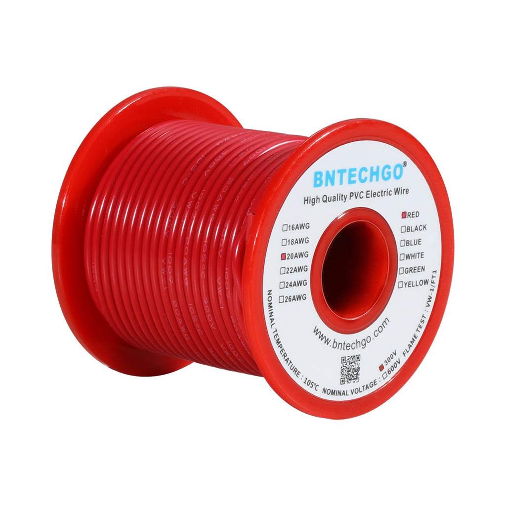 BNTECHGO 20 AWG 1007 Electric Wire 20 Gauge PVC 1007 Wire Solid Wire ...