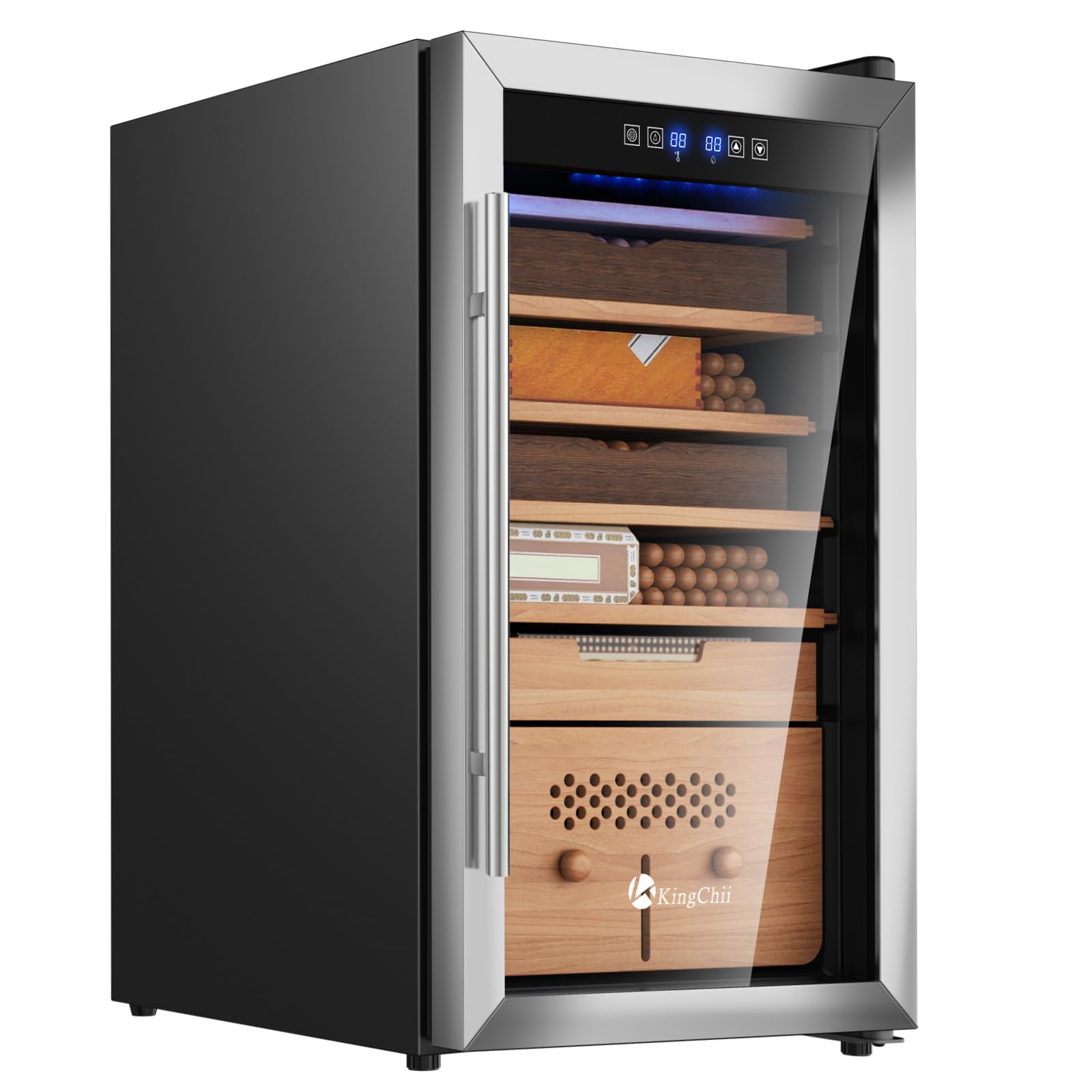 Snapklik.com : KingChii Upgrade 82L Electric Cigar Humidor Temperature ...
