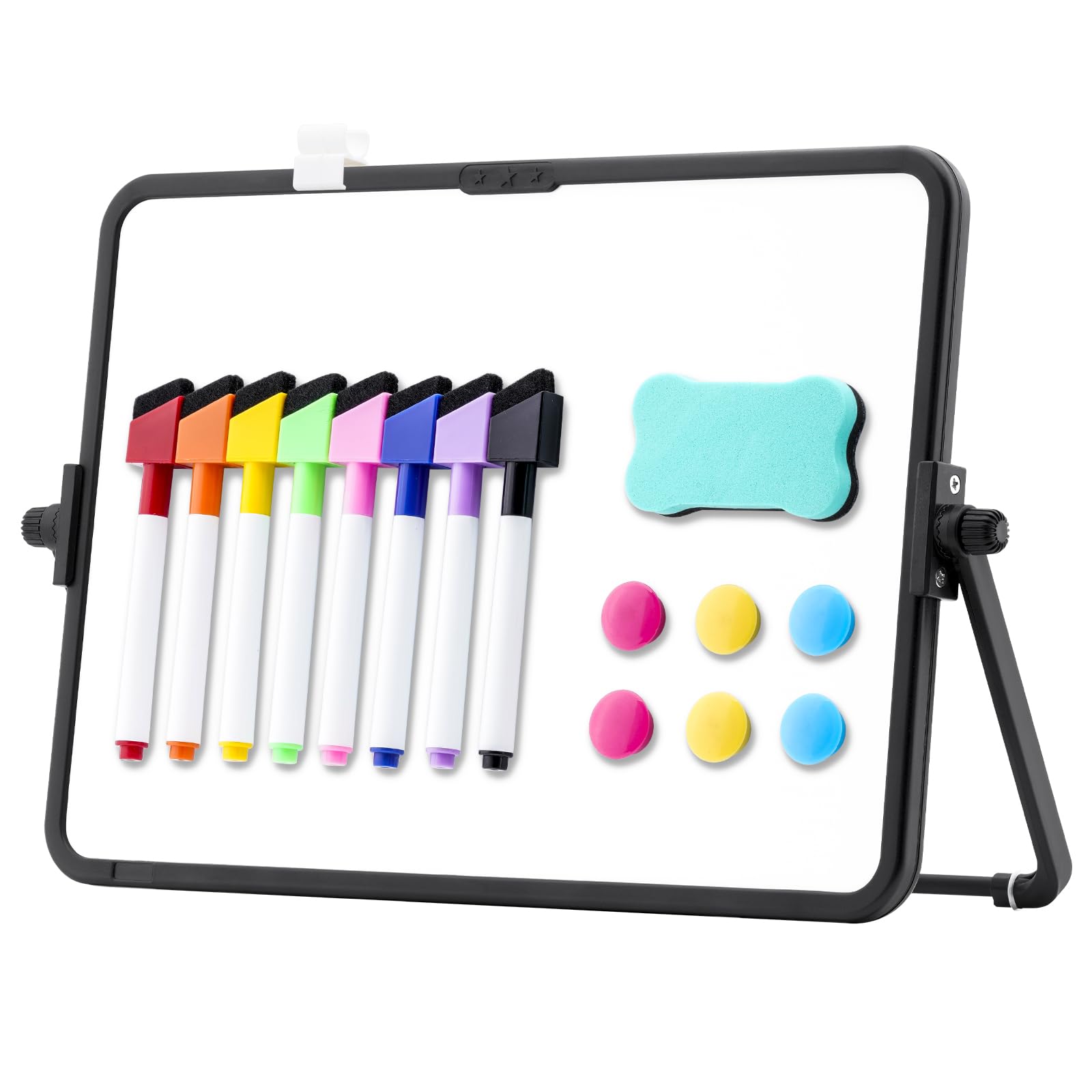 DOLLAR BOSS Small whiteboard Double-Sided whiteboard with Stand, Mini ...