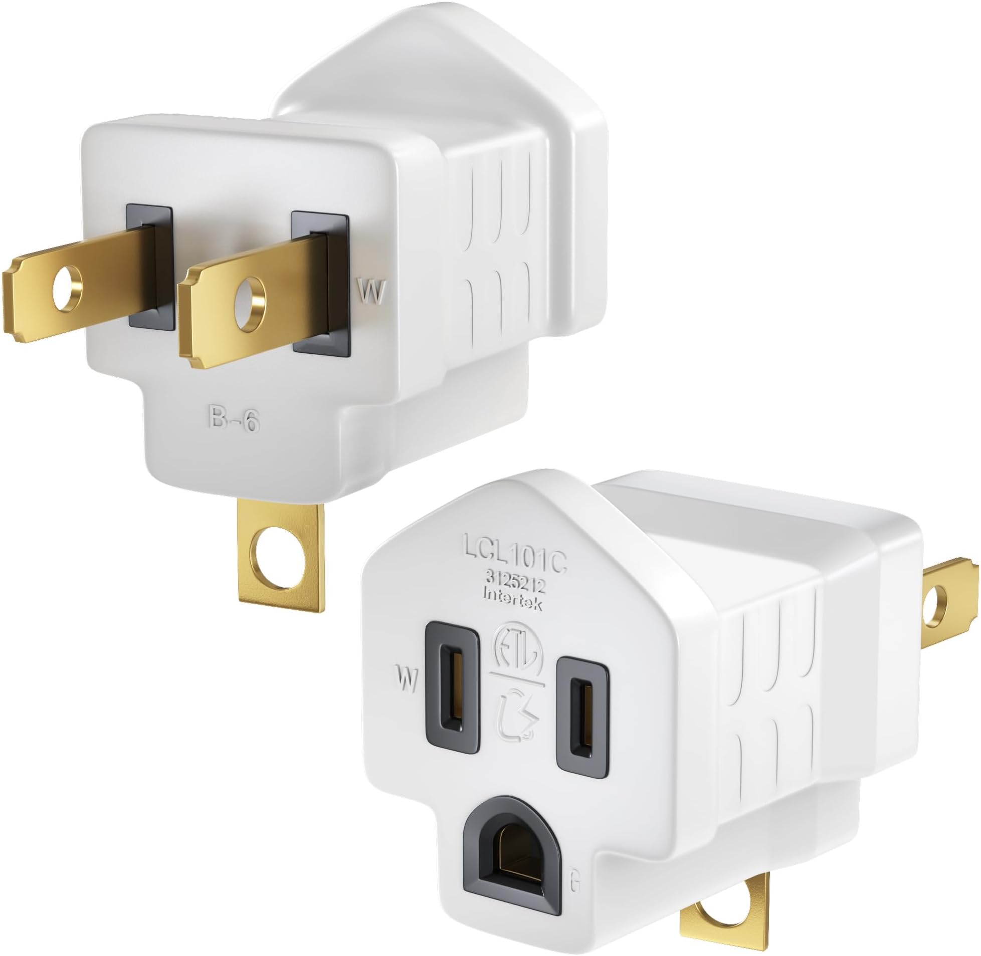 Amazon.com: PLUGTUL 2 Prong to 3 Prong Outlet Adapter, Polarized ...