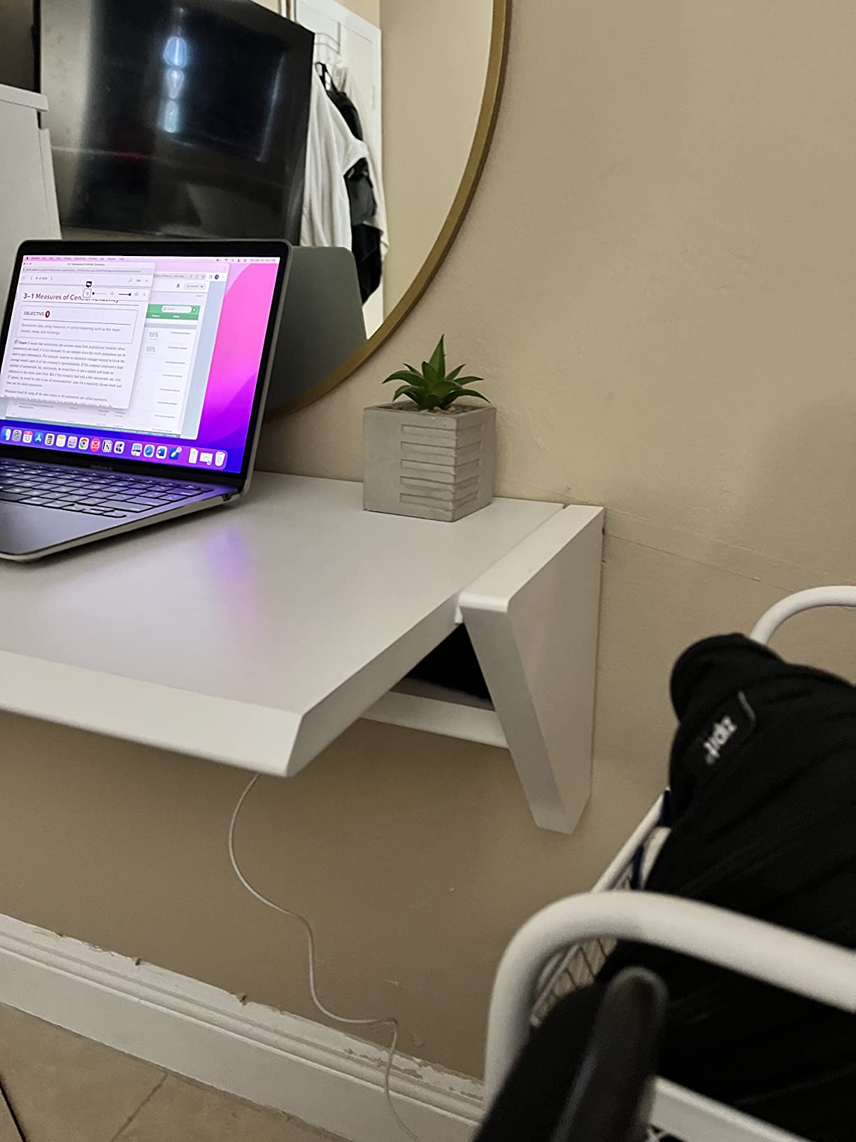 $25/mo - Finance Fytz Design Reversible Wall Desk, White Floating Desk ...