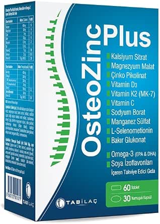 OsteoZinc Plus 30 Kapsül ve 60 Tablet AROMASIZ Renkli : Amazon.com.tr ...