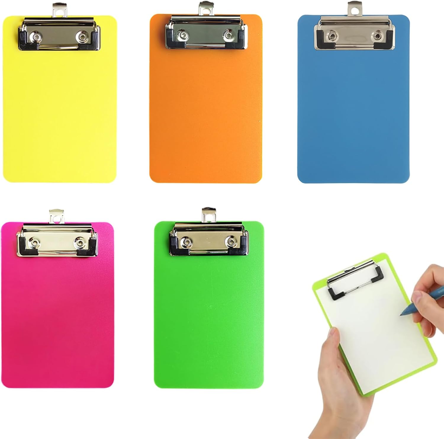 5 Coloured Clipboard Folder, Clipboard with Hanging Holend Clip ...