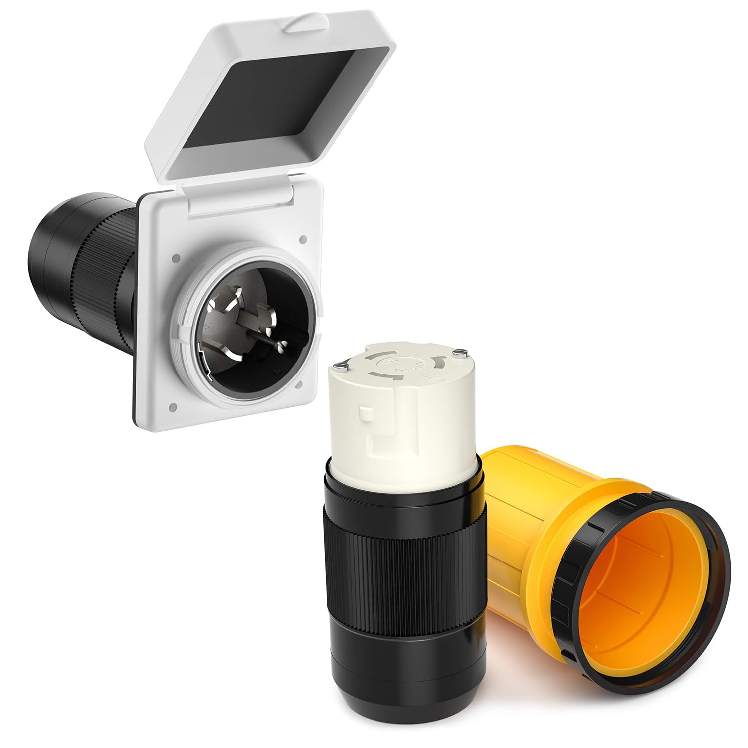 Amazon.com: 50AMP RV Power Cord Cover Twist Lock + 50AMP RV Power Plug ...