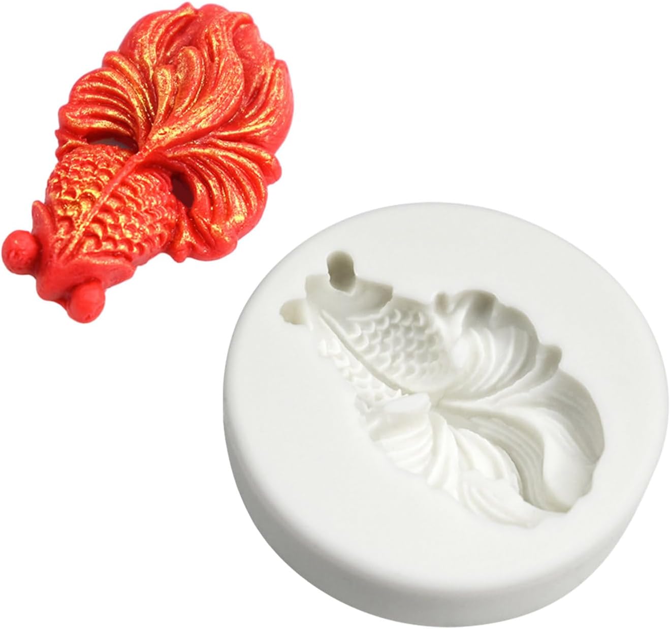 Tsophreniq Carp Fish Silicone Mold Fondant Cake Baking Tool for Making ...