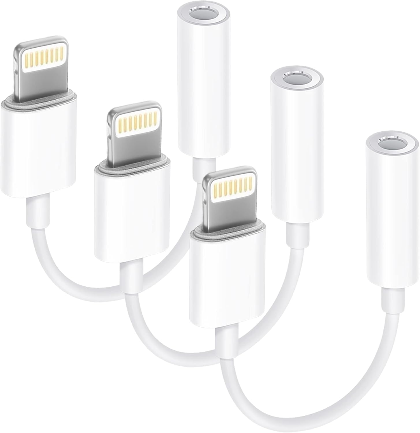 Amazon.com: Apple MFi Certified 3 Pack Lightning to 3.5 mm Headphone ...