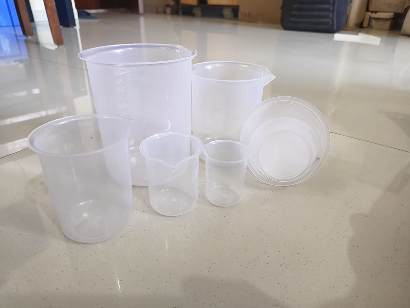 Widely Pure Transparent Plastic Measuring Beaker Set Combo 1000 ...