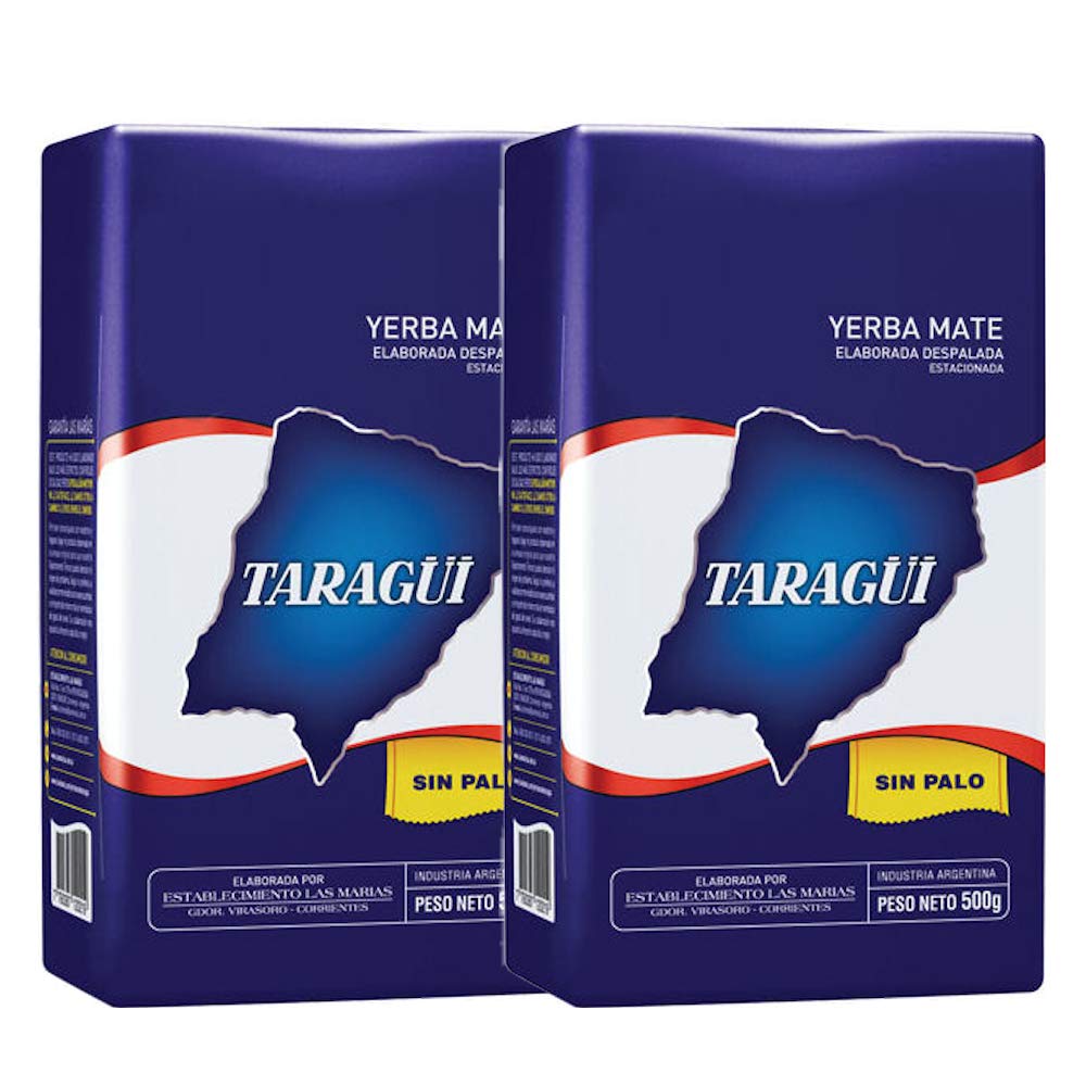 Taragui Yerba Mate Pure Leaf 1.1 lb- 500 g. 2 PACKS
